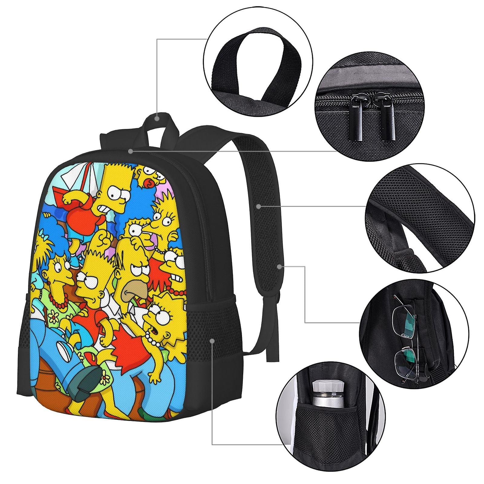 The Simpsons Backpack For School Anime Bookbag Lightweight School Bags ...