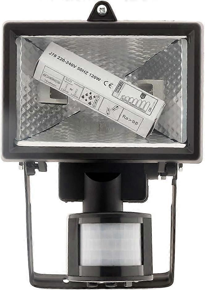 Black halogen spotlight with sensor - IP44 CE | Fruugo UK