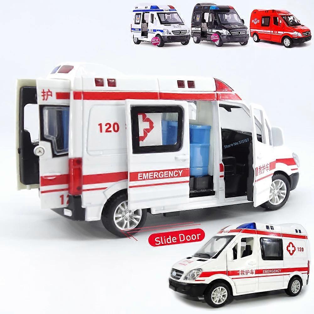 1:32 City Diecast Ambulance Emergency Toy Car Model Light Slide Open ...