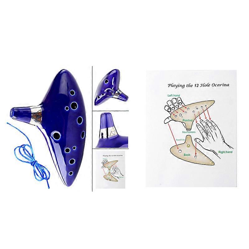 12 Hole Ocarina Ceramic Alto C Vessel Flute Blue Legend of Zelda ...