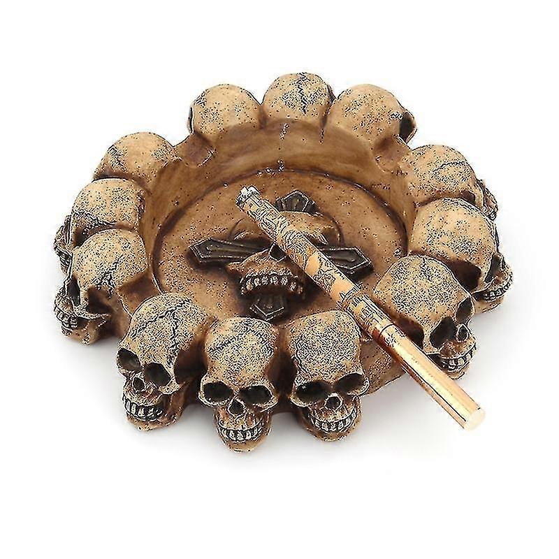 Ashtrays Resin Skull Ash Container Spooky Human Skull Ashtray Smoking ...