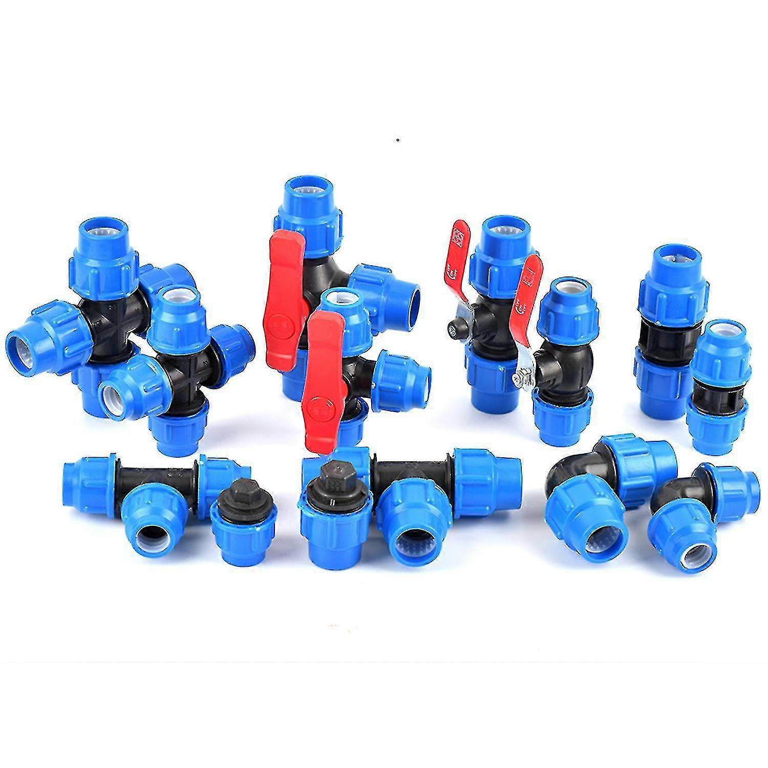 20/25/32/40/50mm Pvc Pe Tube Tap Water Splitter Plastic Valve Connector Garden Farm Irrigation ...
