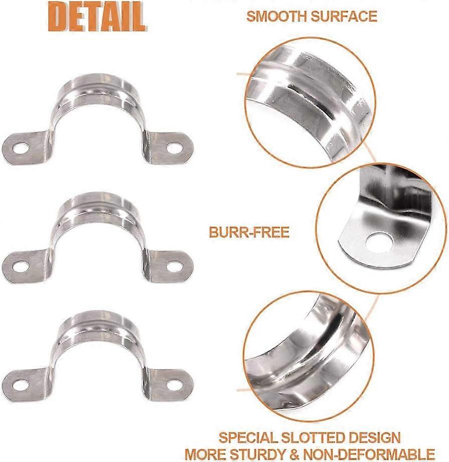35mm/1.38" 16pcs Pipe Strap Clamp 304 Stainless Steel Pipe Clips ...