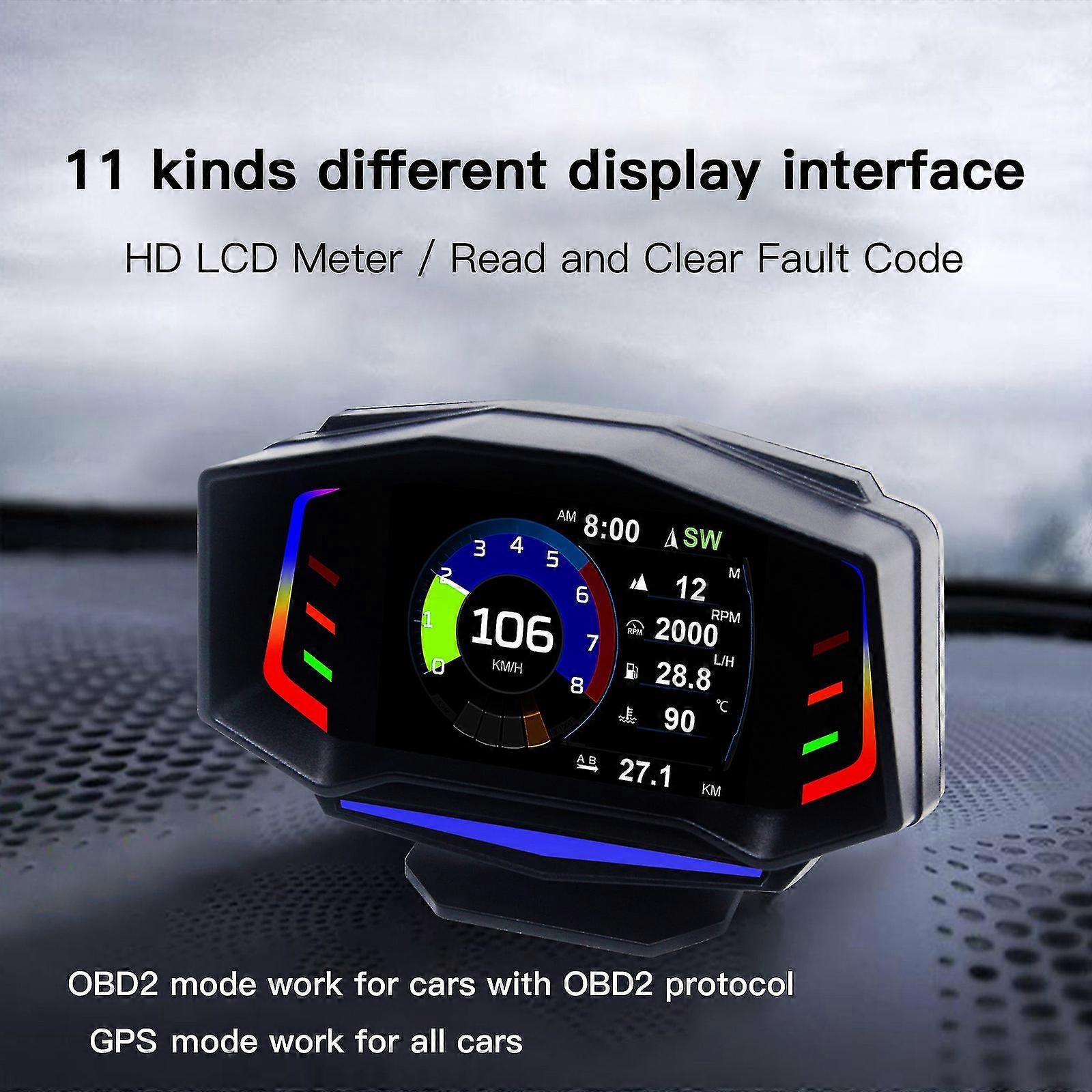 Gps+obd2+slope Model Overspeed Warning Windshield Projector Alarm ...
