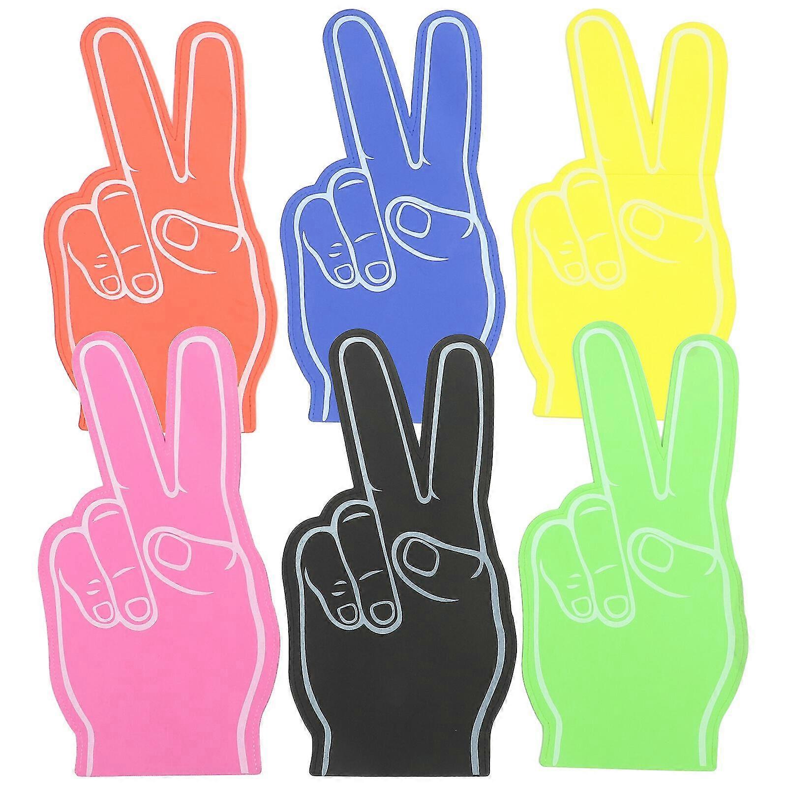 6pcs Foam Fingers For Hands Cheering Colorful Cheerleading Foam Fingers ...