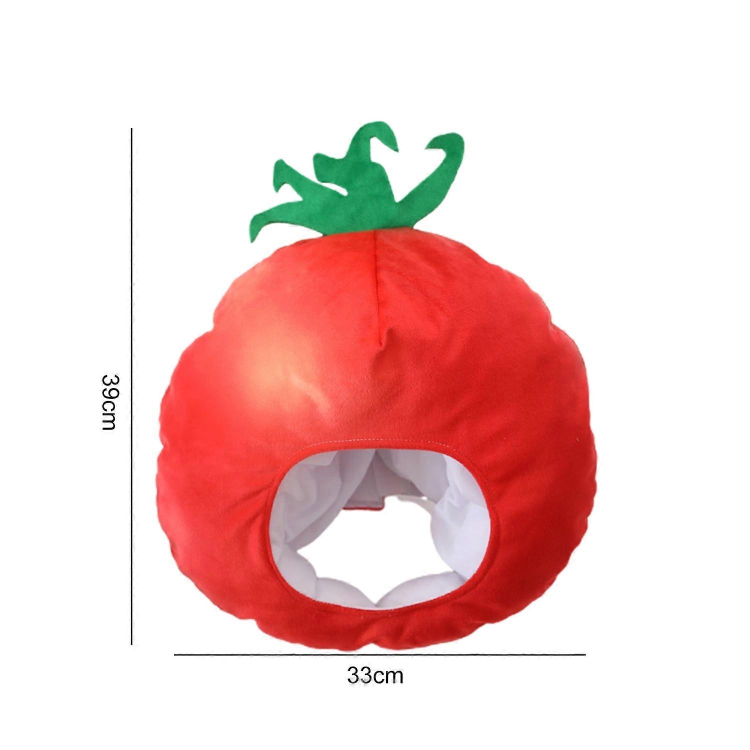 Tomato Headgear Soft Cute Cross-dressing Plush Cap Wearable Photography ...