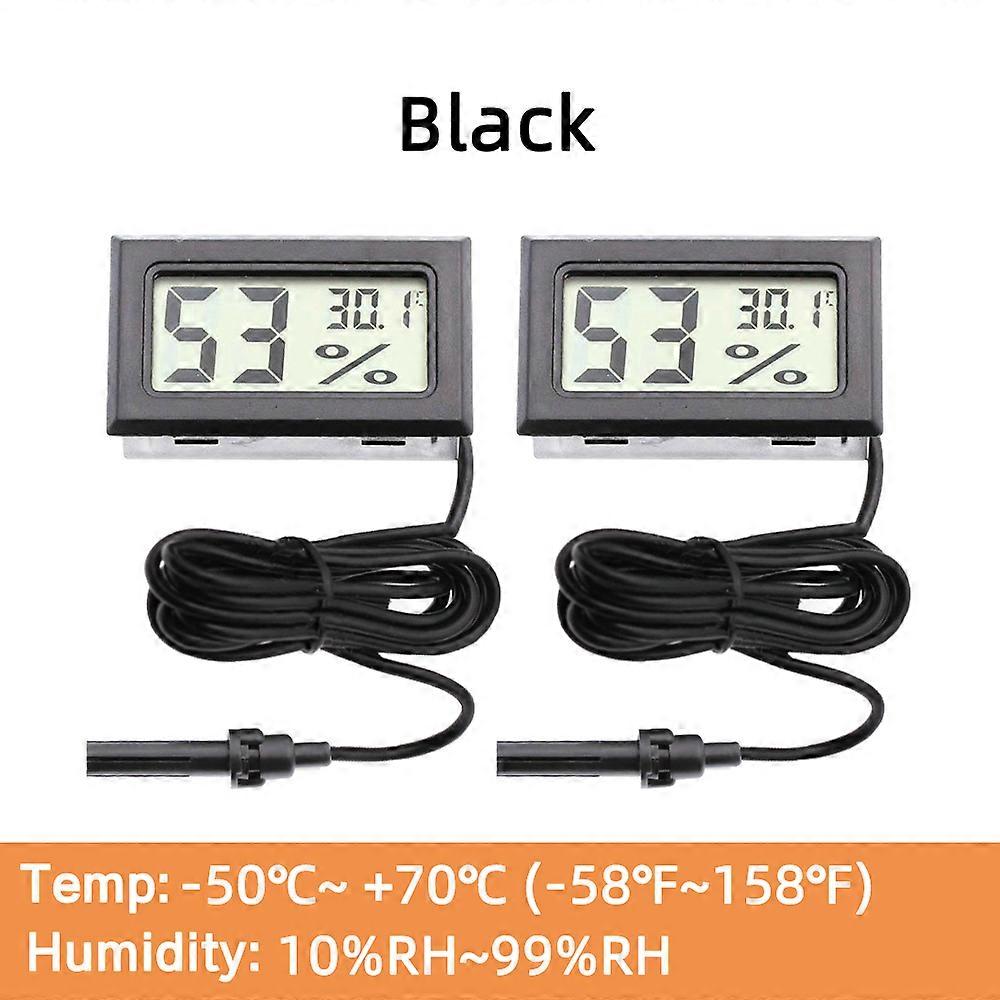 Temea 2/3 Pcs Mini Digital Thermometer Hygrometer with Probe Indoor ...