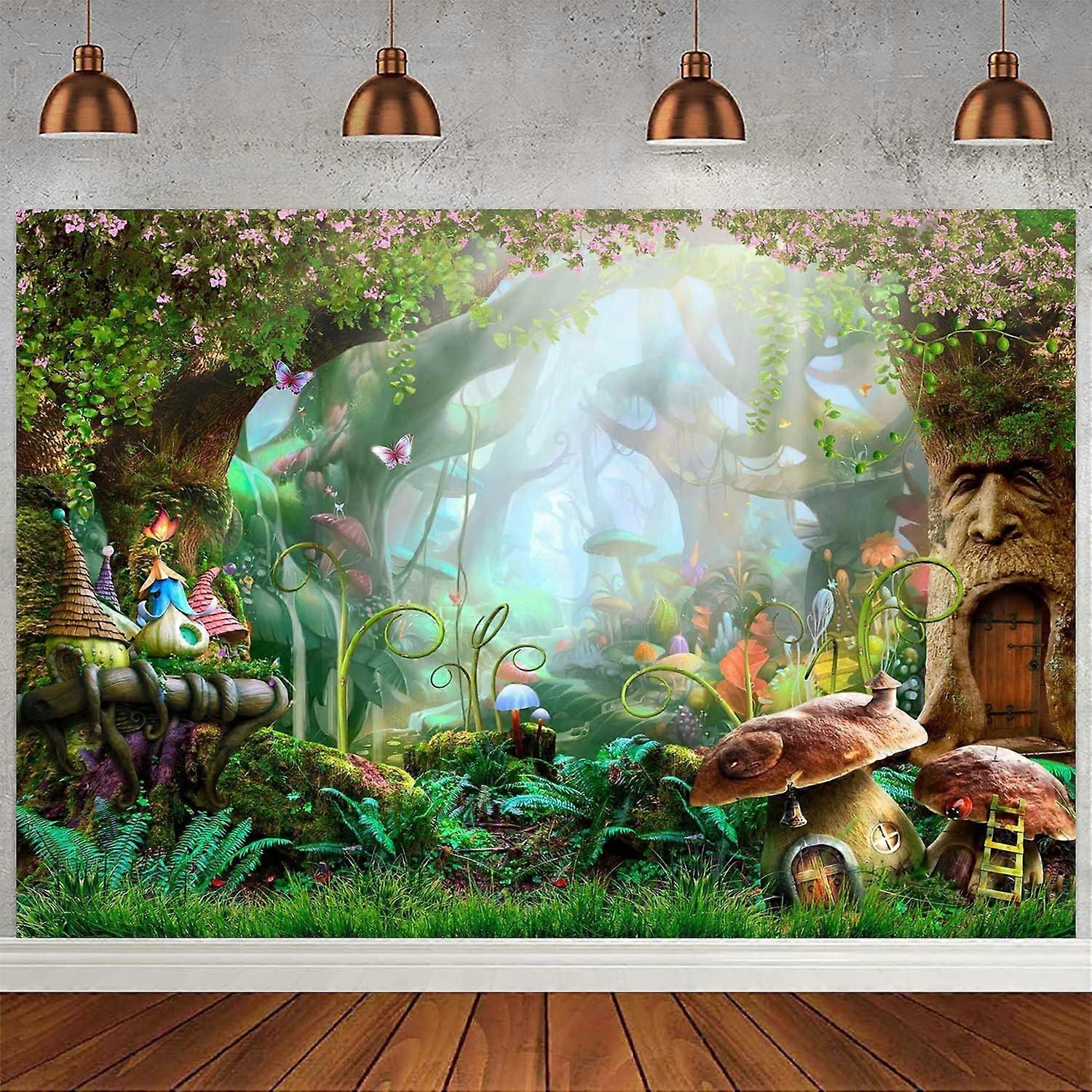 7x5ft Enchanted Forest Photo Backdrop, Fairy Tale Wonderland Backdrop ...