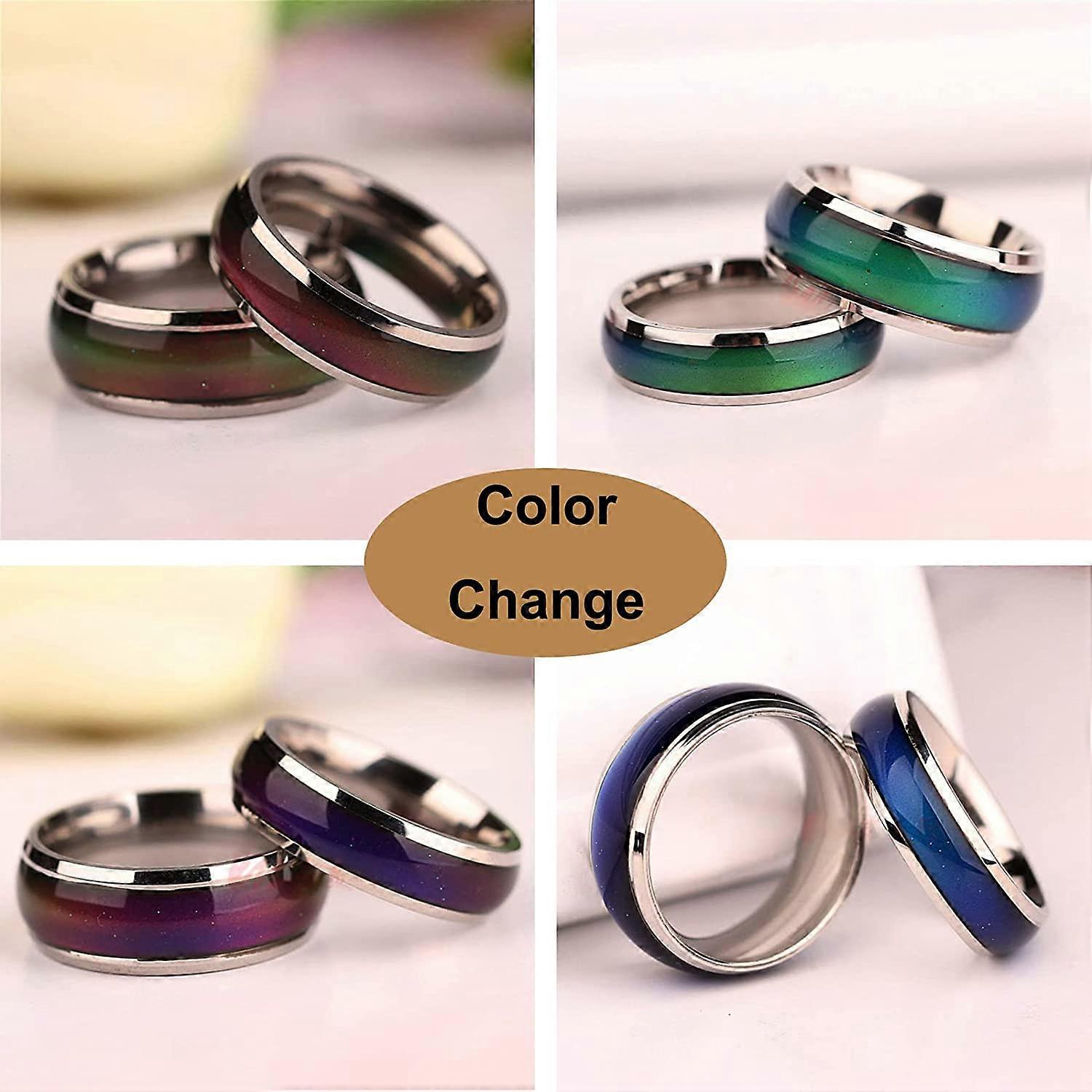 Mood Rings for Adults & Kids - 2 Pcs Mood Rings for Men & Women Change ...