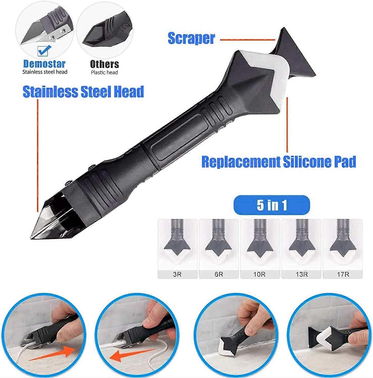 3 in 1 Silicone Caulking Tools Silicone Sealant Finishing Tool Grout ...