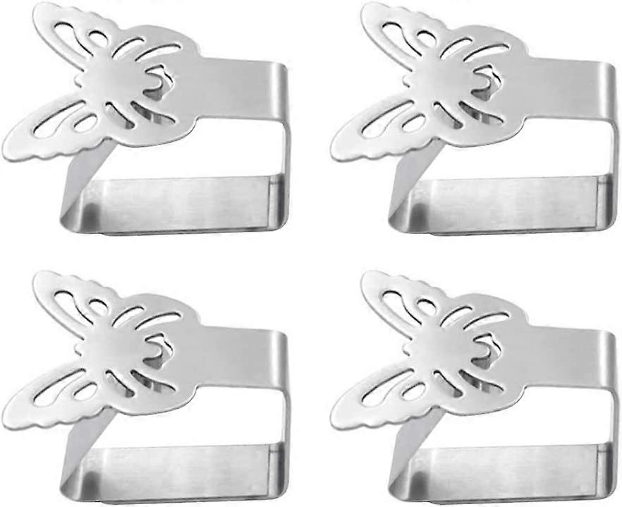 Sæt med 4 rustfrit stål dugklemmer til dug, dug, dugclips (sommerfugl ...
