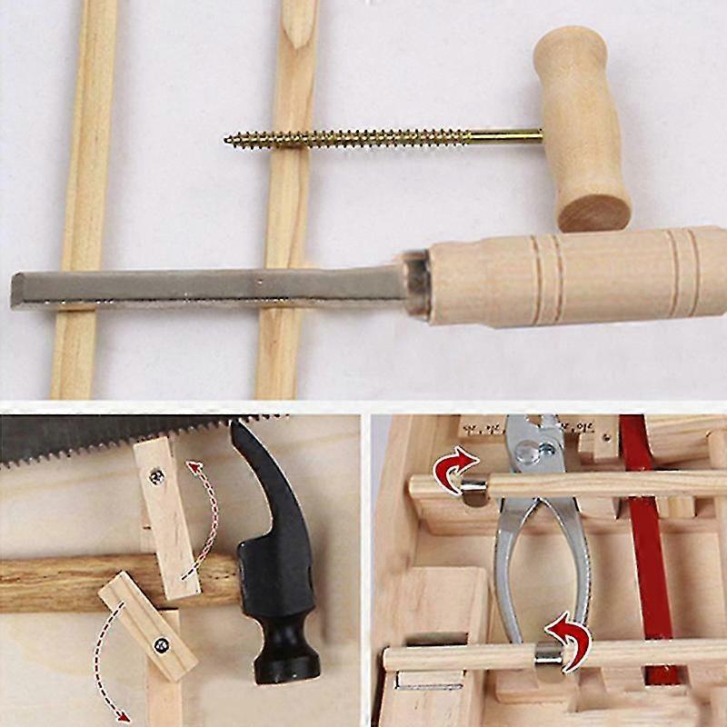 Repair Box Toy Building Multifunctional Woodworking Wooden Tool Kit ...