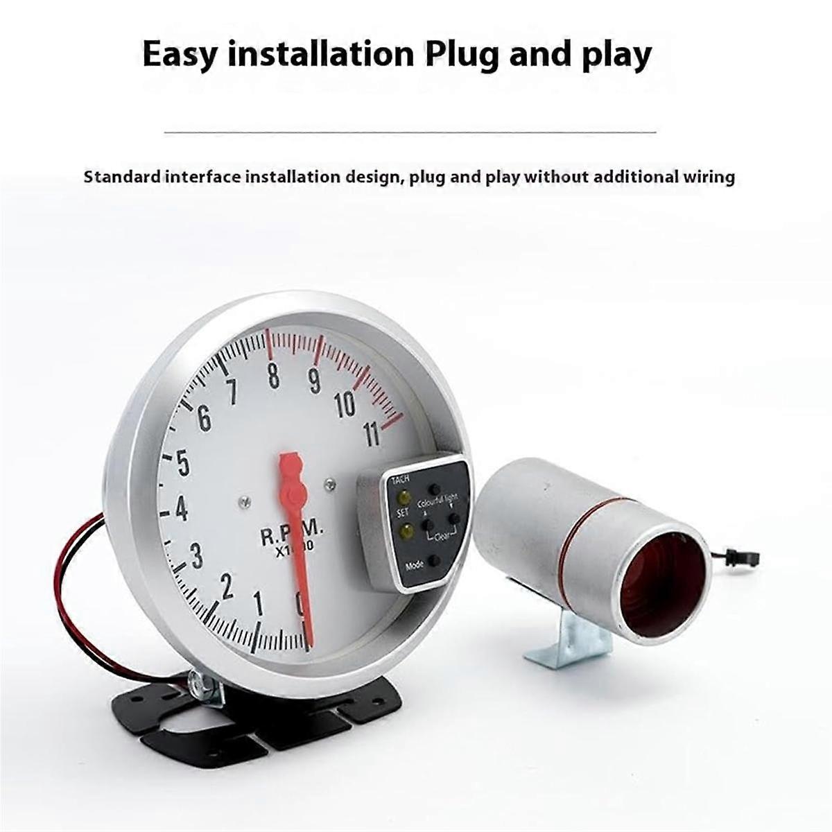 5 Inch Car RPM 11000K Tachometer Gauge 7 Colors 12V Automotive Modified ...