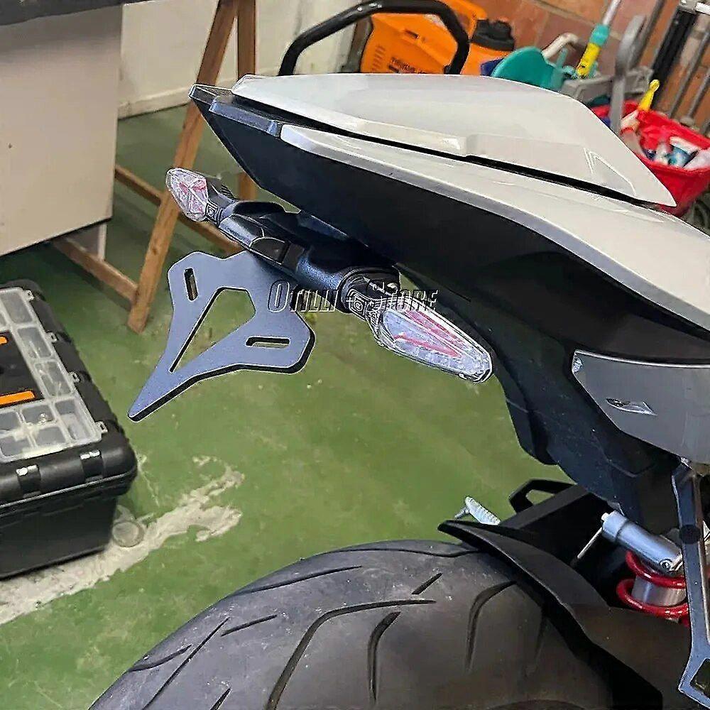 Motorcycle Black License Plate Holder Tail Light Bracket With LED For ...