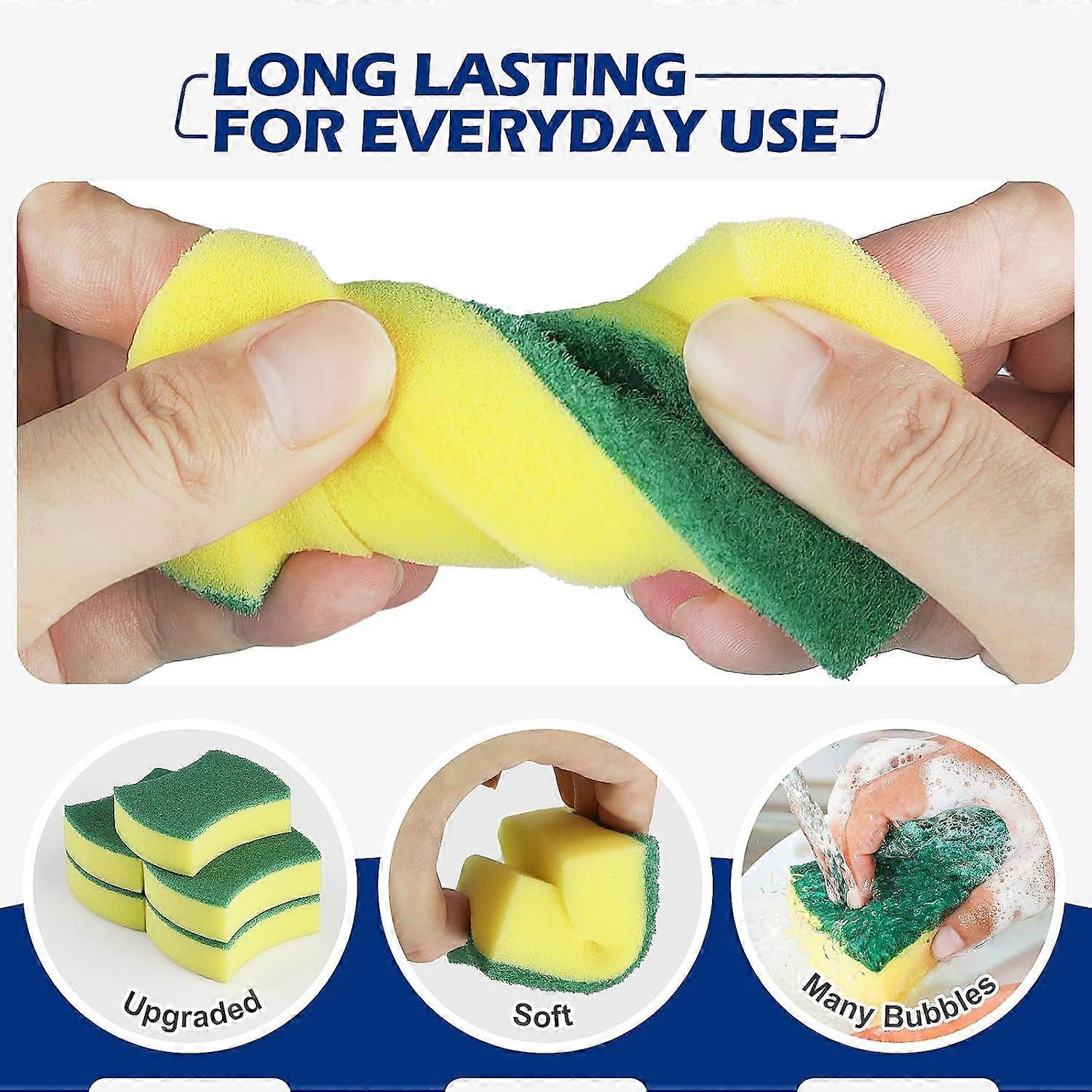 Kitchen Cleaning Sponge, 24-Pack Eco-Friendly Scratch-Resistant ...