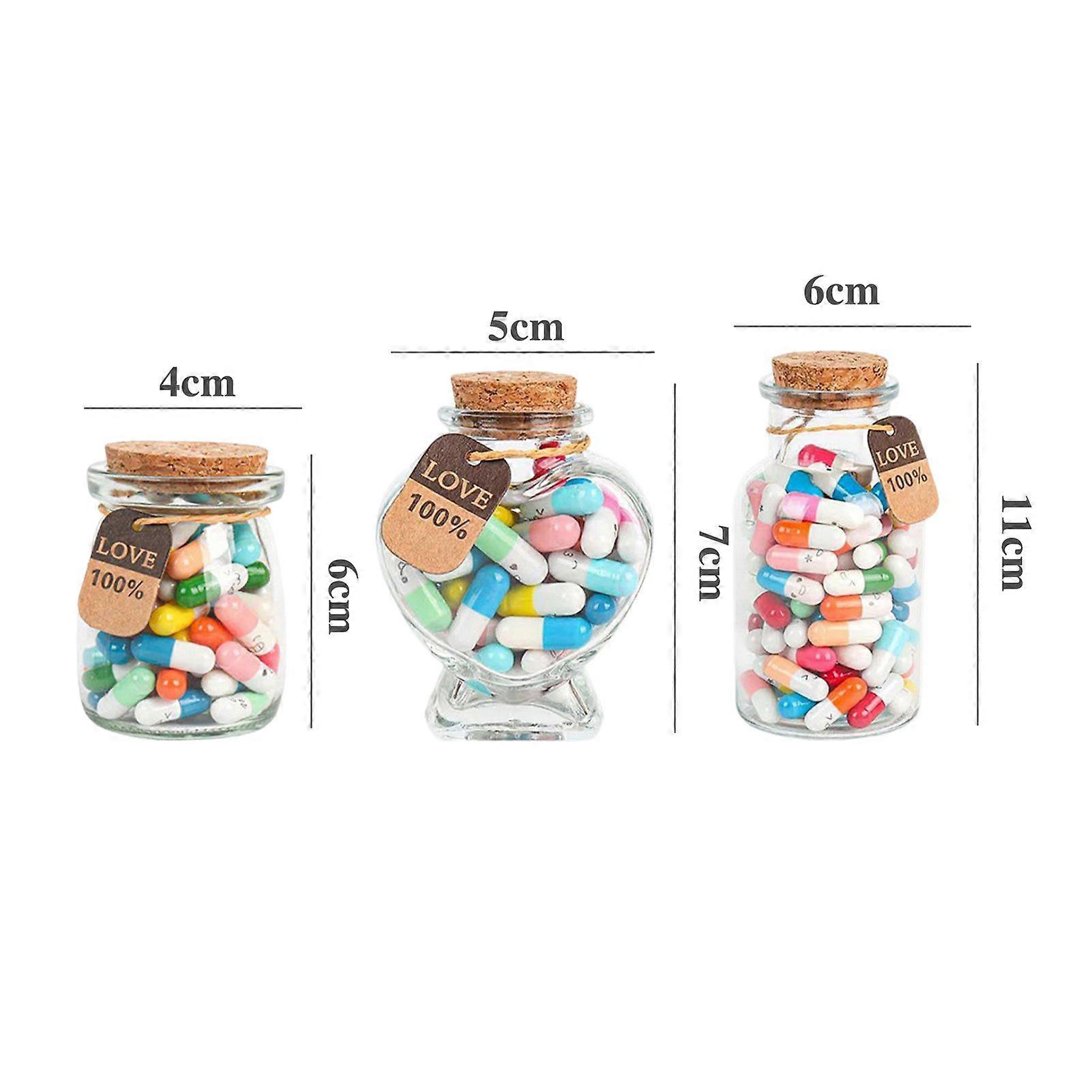 Glass Bottle with Capsules DIY Love Notes Capsules in A Bottle Secret ...