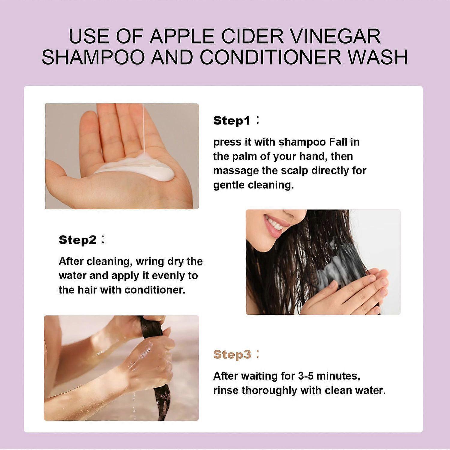 Apple Cider Vinegar Shampoo & Conditioner Set for Oily Hair, Deep ...