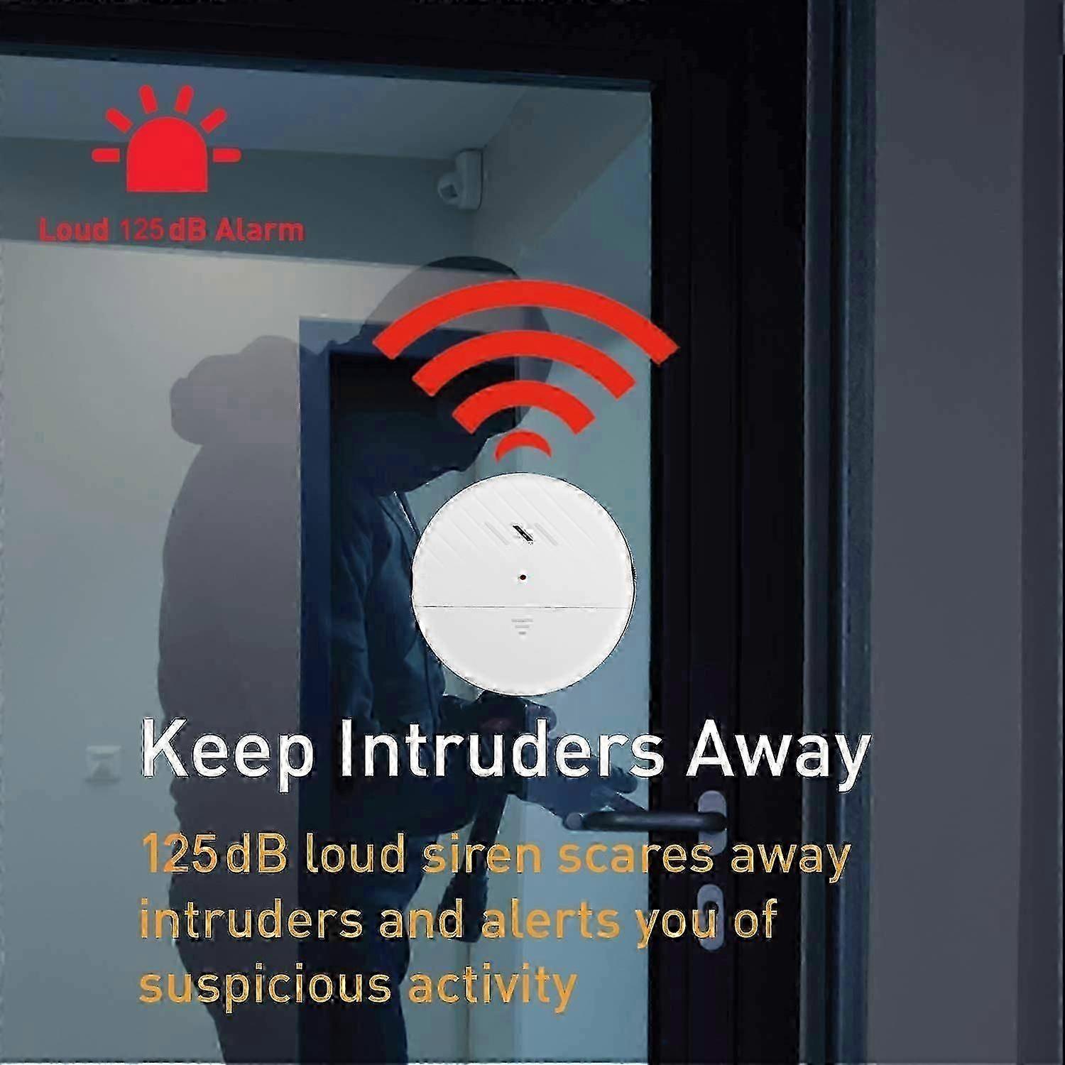 Glass Break Alarm 125dB Window Vibration Detector Sensor Alarm 3 Pack ...