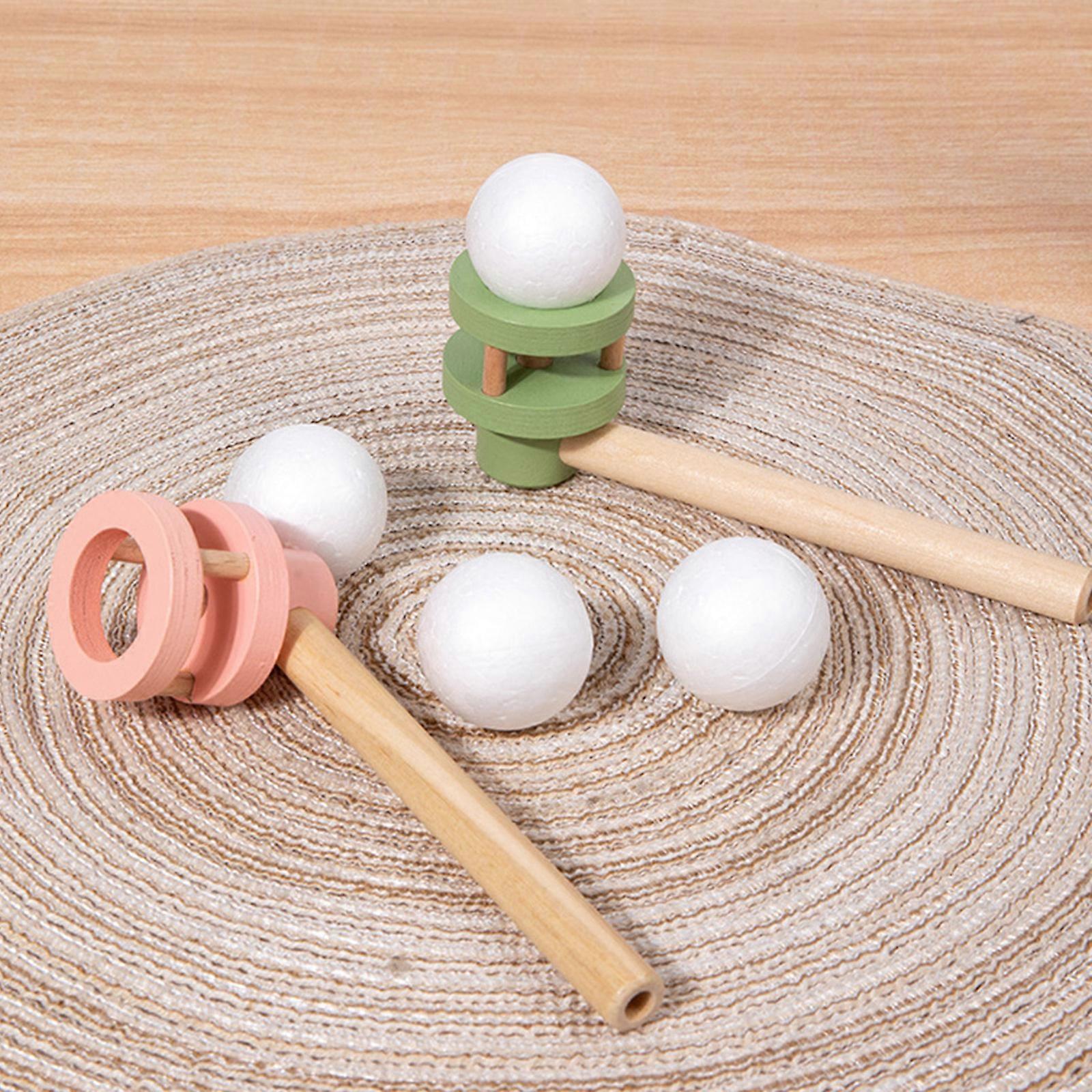 1set Kids Gift Magic Suspension Pipe Blowing Ball Wood Floating Blow ...