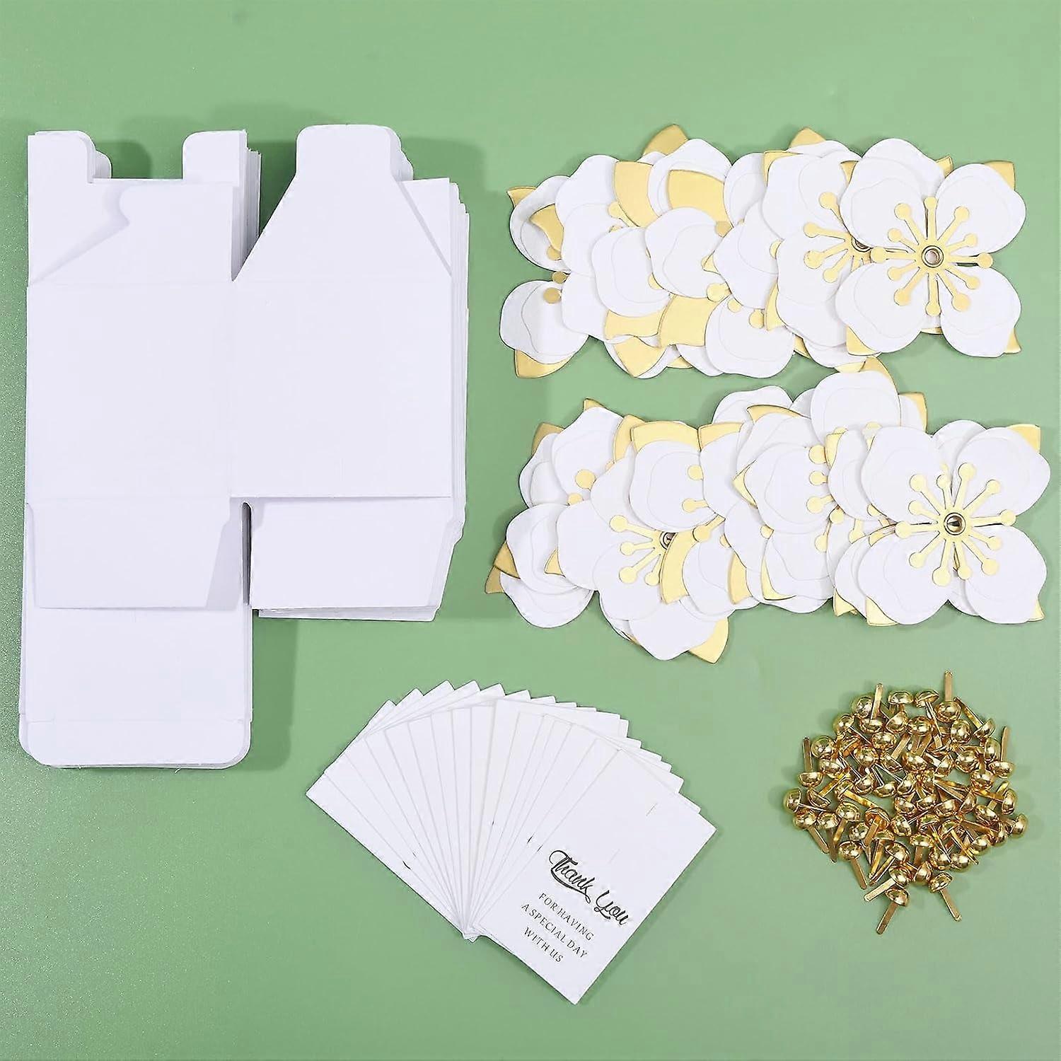 Square Paper Candy Packaging Boxes with Flower for Happy Day Wedding ...