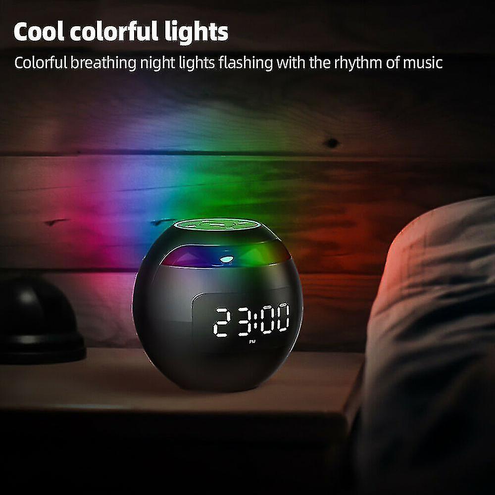 Ball Music Speaker Led Display Alarm Clock Bluetooth Fm Radio Music ...