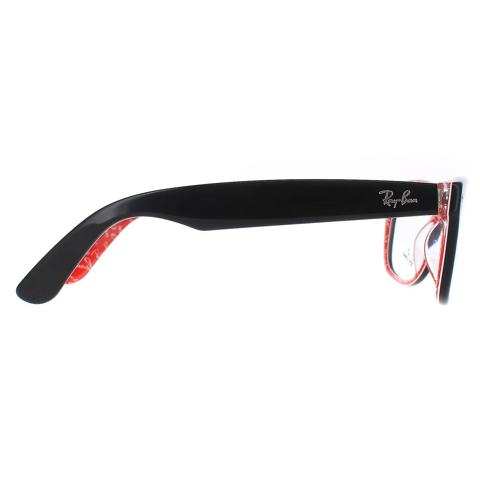 Ray-Ban Glasses Frames 5184 2479 Top Black On Texture Red | Fruugo UK