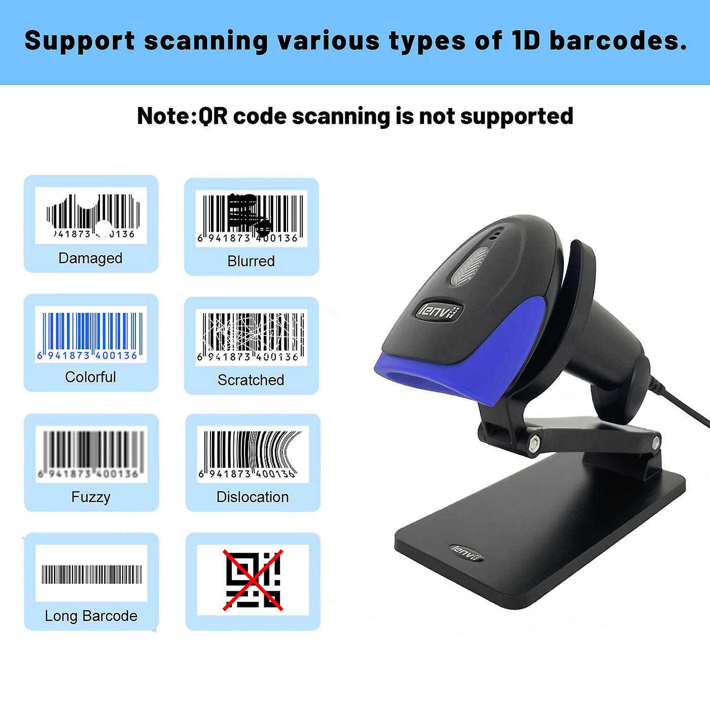 LENVII C120 Barcode Scanners USB Wired 1D Bar Code Scanner is Used in ...