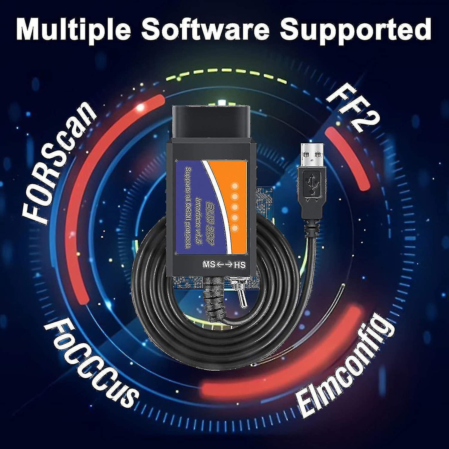 Forscan Elm327 Obd2 Usb Adapter For Windows, Diagnostic Coding Tool ...