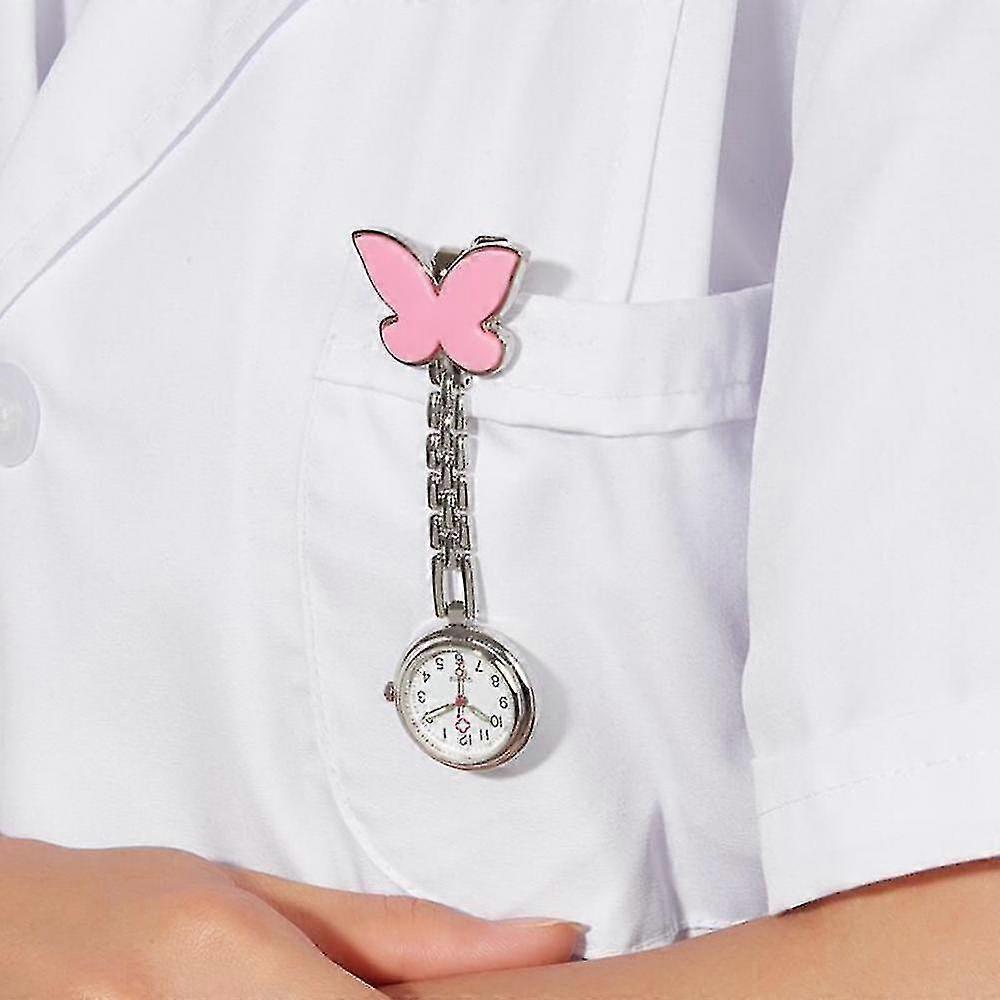 Butterfly Nurse Watch Fashion Clip-on Pendant Hanging Clock Watches ...