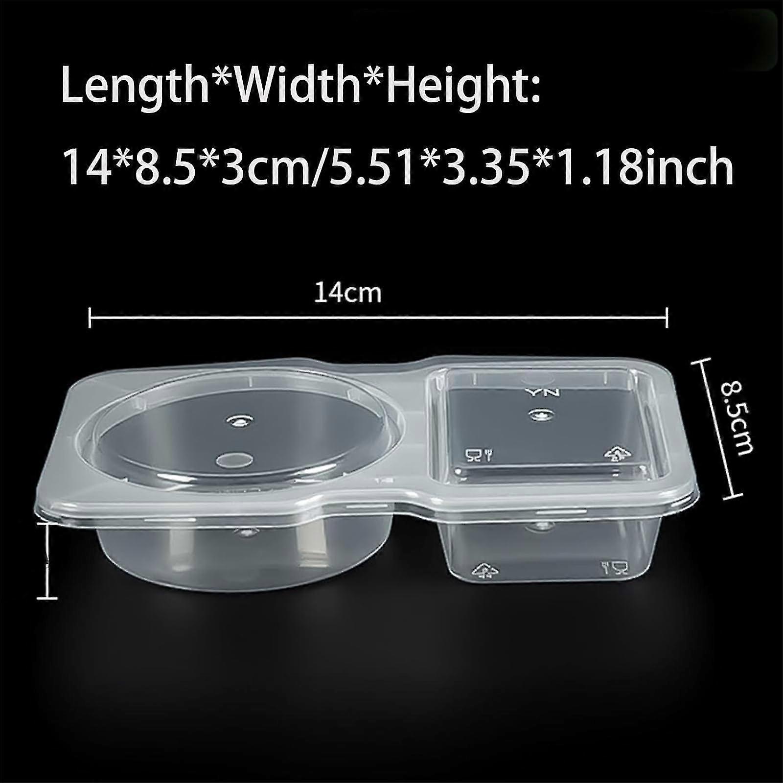 Double Compartment Condiment Container with Lids - 3 Oz 2 Compartment ...