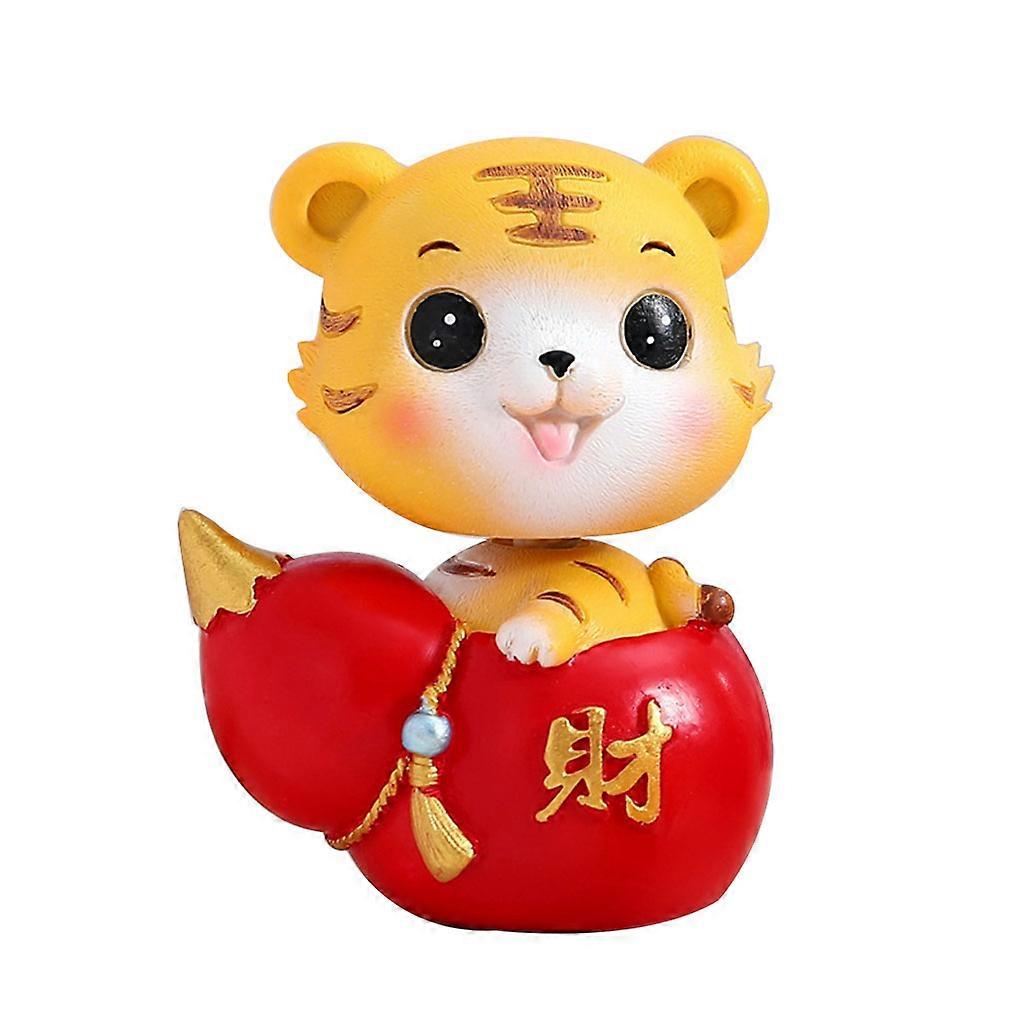Resin Lucky Fortune Tiger Animal Figurine Chinese Zodiac New Year ...