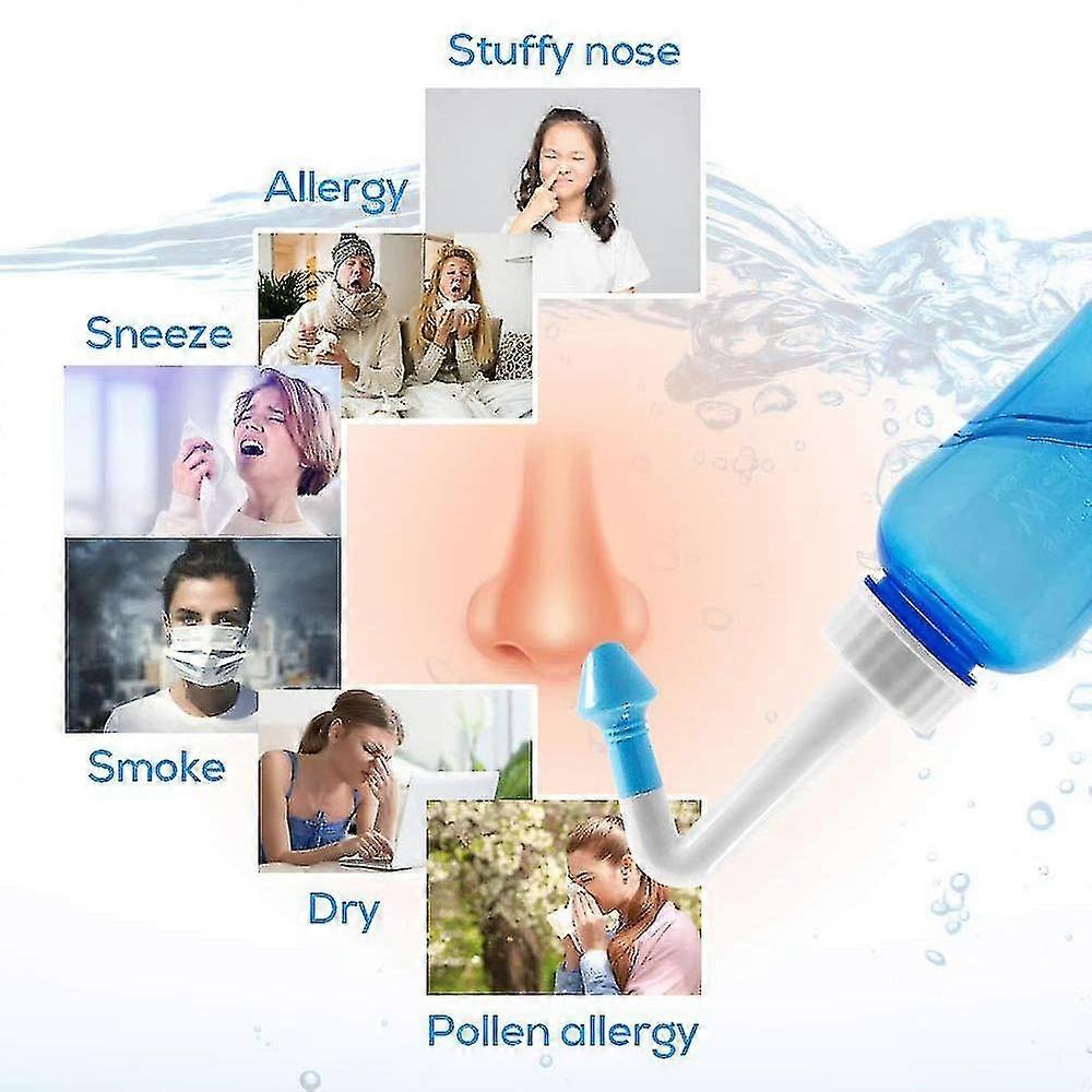 Sinus Rinse,300ml Neti Pot Sinus Rinse Kit med 30 paket Nasal Wash Salt ...