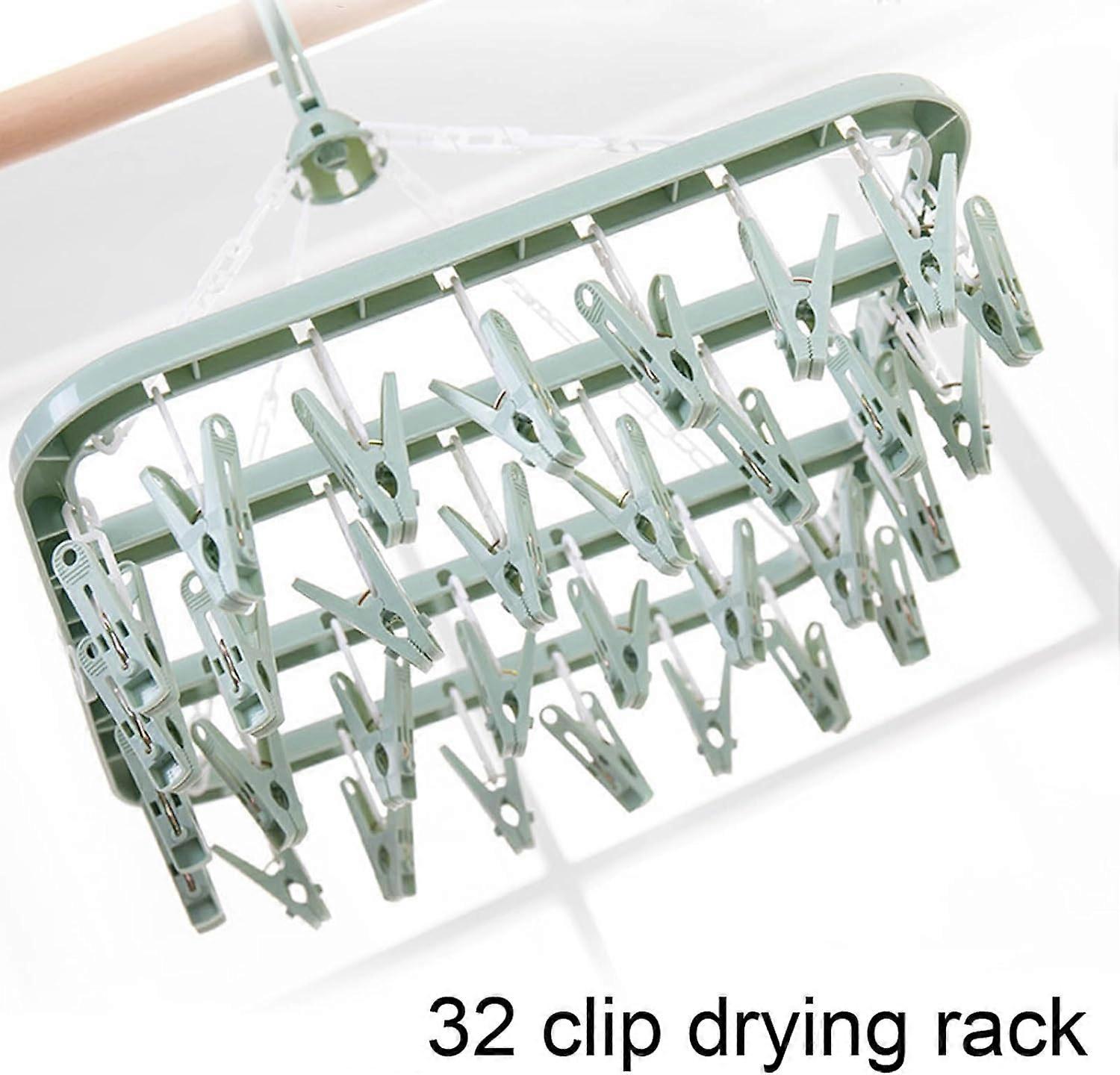 Clothes drying rack folding socks rack (32 clips) multifunctional ...
