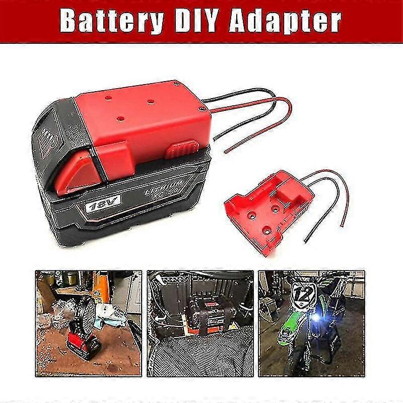 Battery Adapter For Milwaukee M18 Xc 18v To Dock Power 2 Wirings Output Diy | Fruugo UK