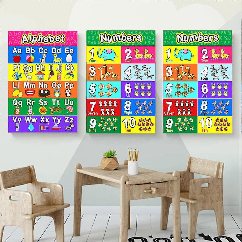 Laminated Preschool Poster for Toddlers and Kids 2 Pieces Full Alphabet ...