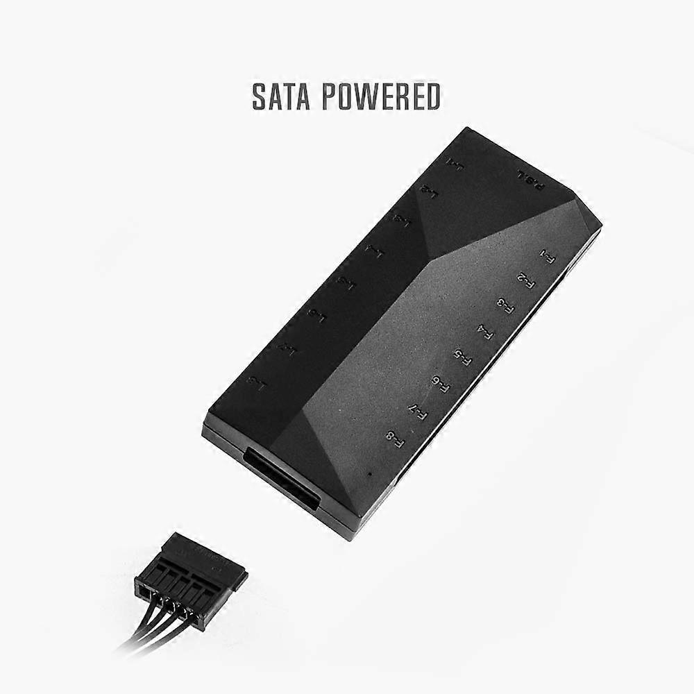 HA-02 Fan Hub for Computer Internal Fans, 8 PWM Ports+8 ARGB Ports ...