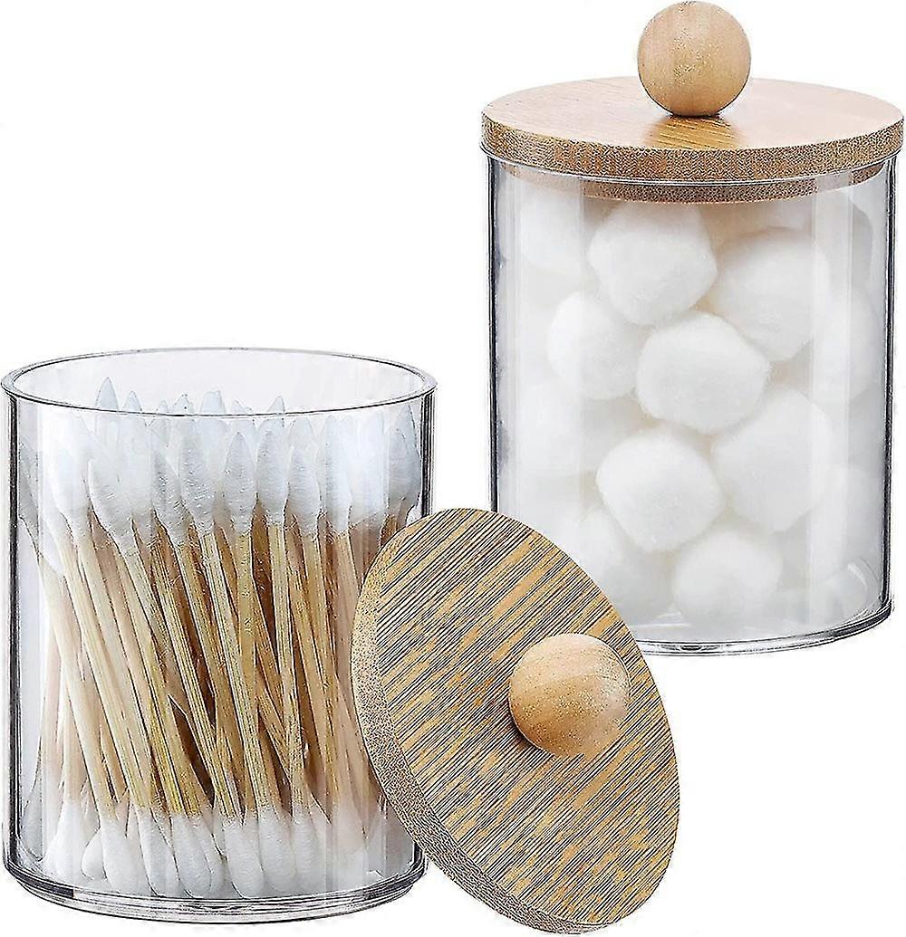 10 Oz Cotton Swab/ball/pad Holder, Apothecary Jar, Clear Bathroom ...