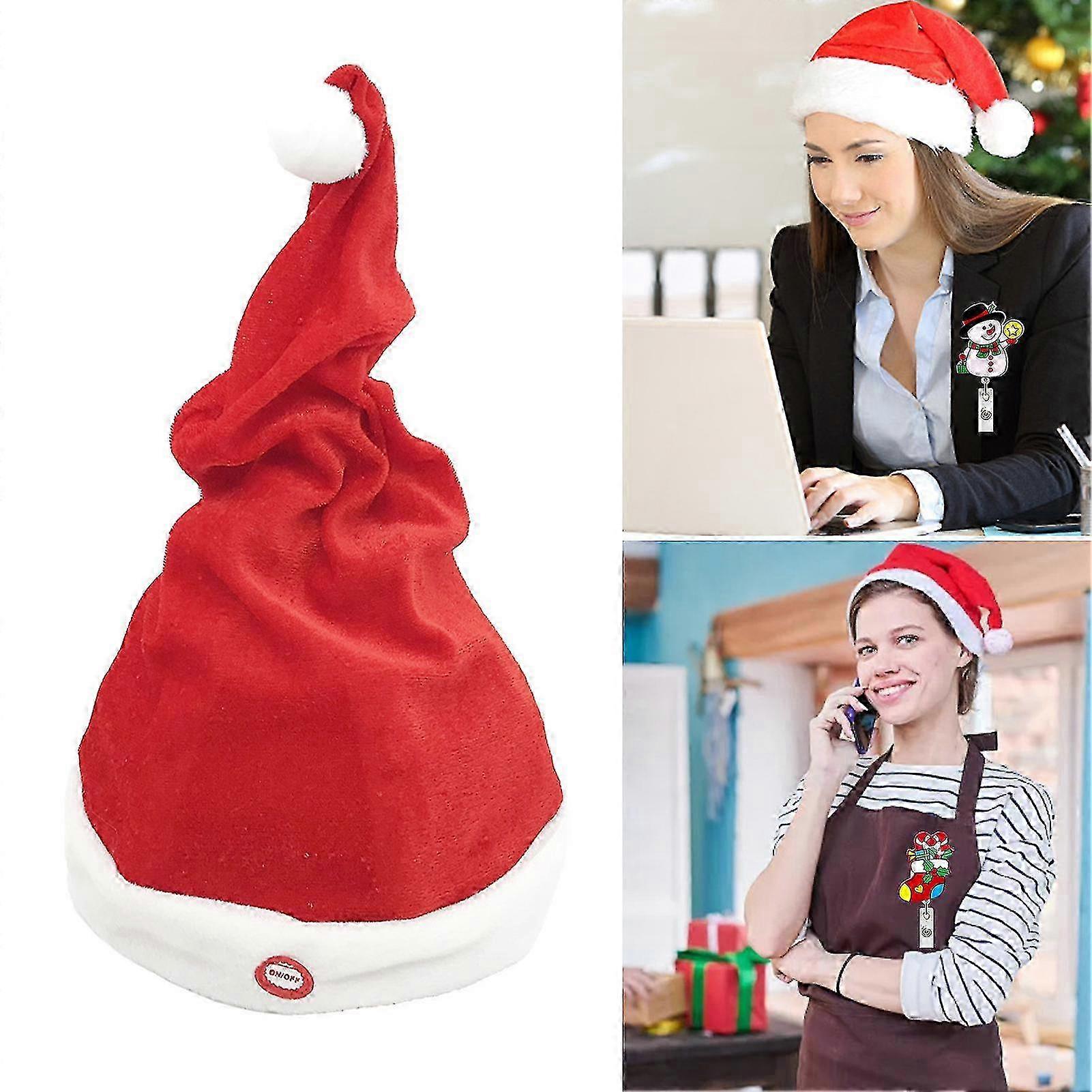 Electric Christmas Santa Hat Battery-Operated Funny Shaking Dancing ...