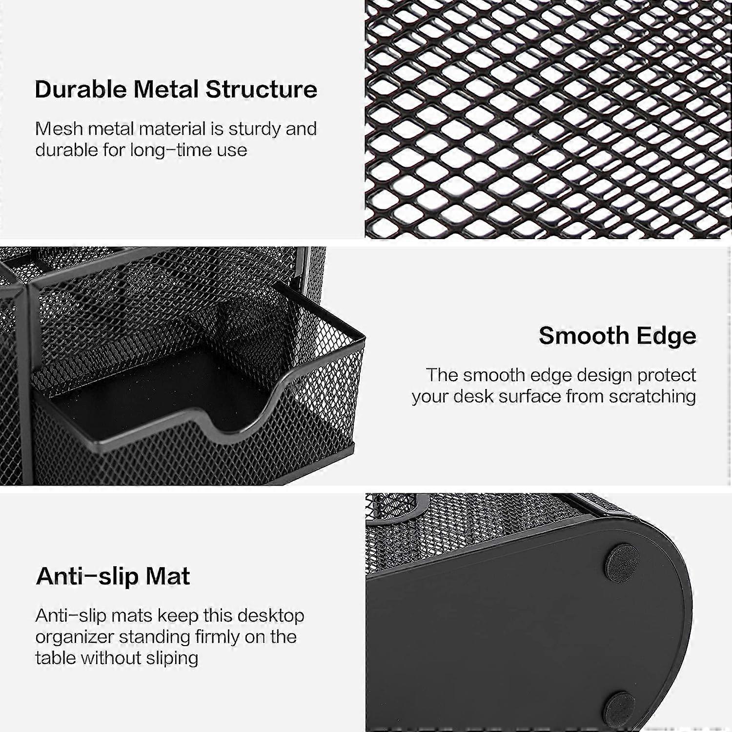 Mesh Desk Organizer Office Desktop Organizer with Drawer, Metal ...