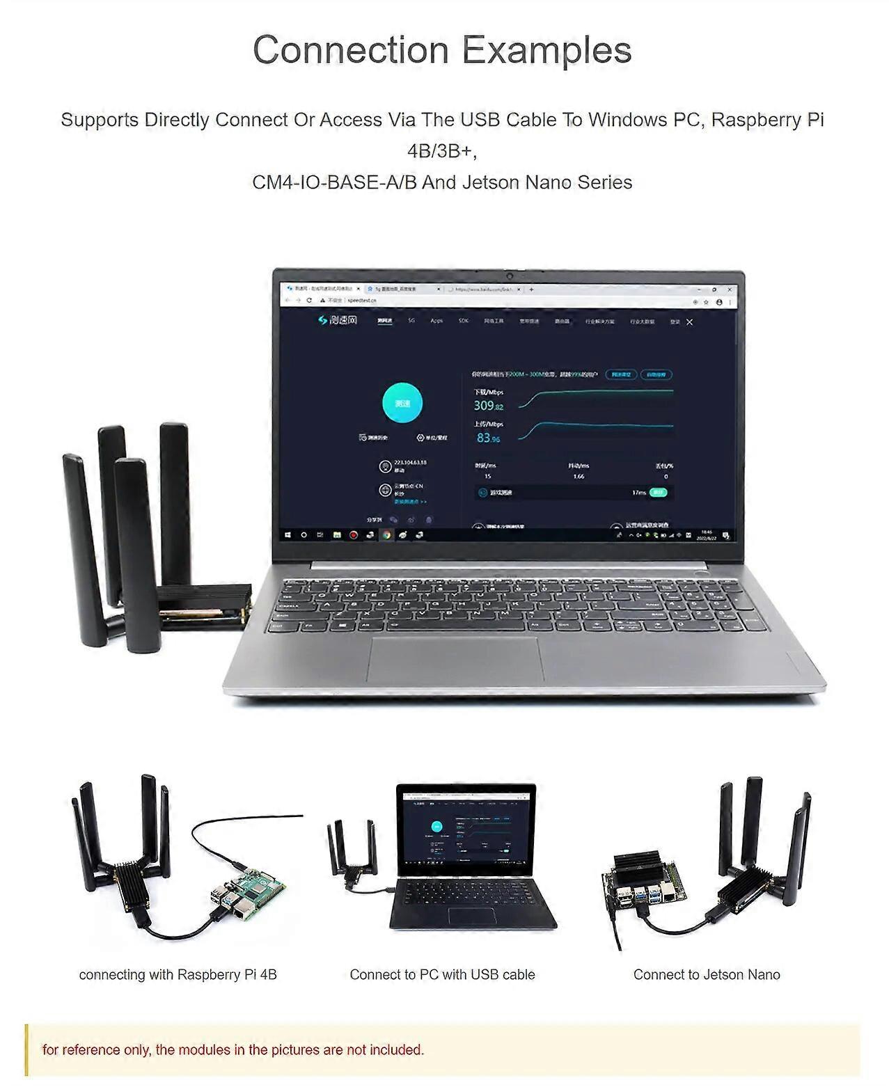 5G DONGLE Module Quad Antennas USB3.1 Port Aluminum Alloy Heatsink M.2 ...