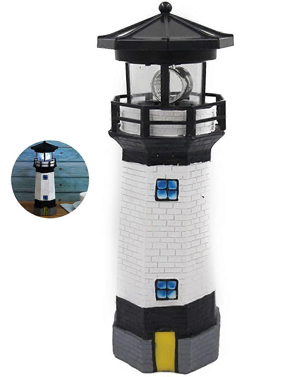 Solar Powered Lighthouse, Led Rotatable Lighthouse Garden Light, Garden ...