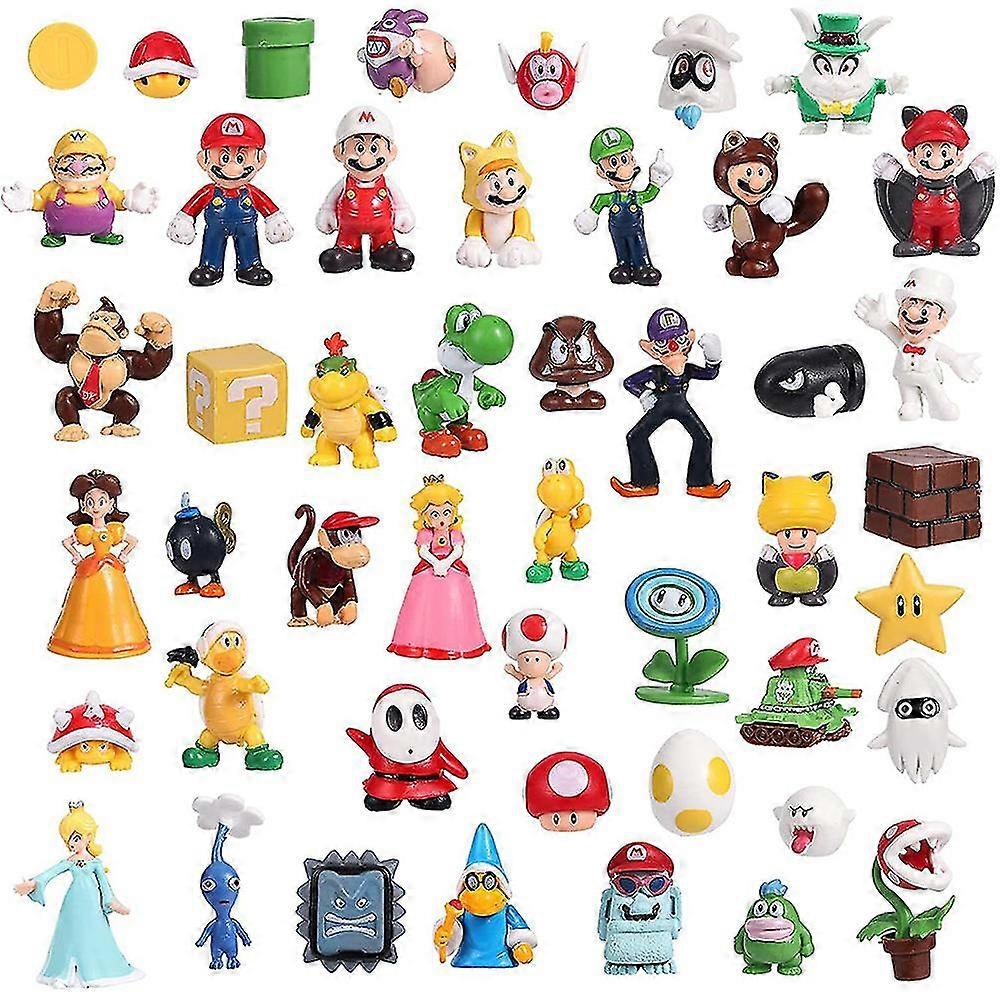 48pcs/set Super Mario Bros Minifigures Toys Doll Action Figures Model ...