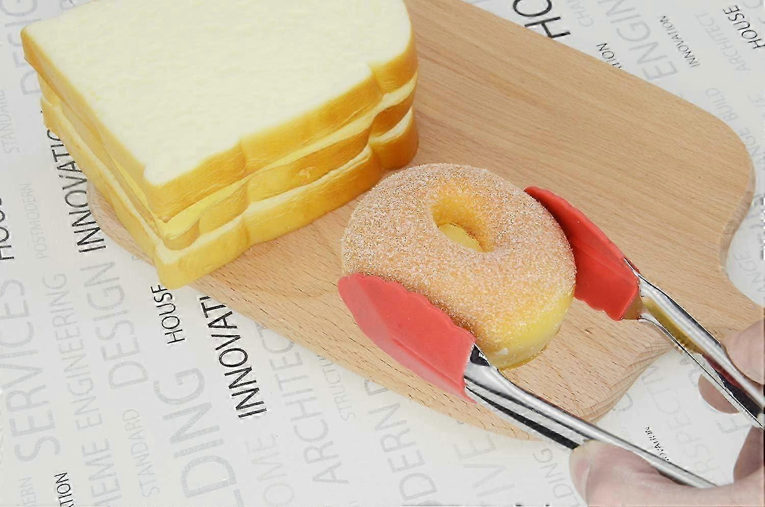 Mini Tongs with Silicone Tips 7-Inch Serving Tongs, Set of 3 (Green Red ...