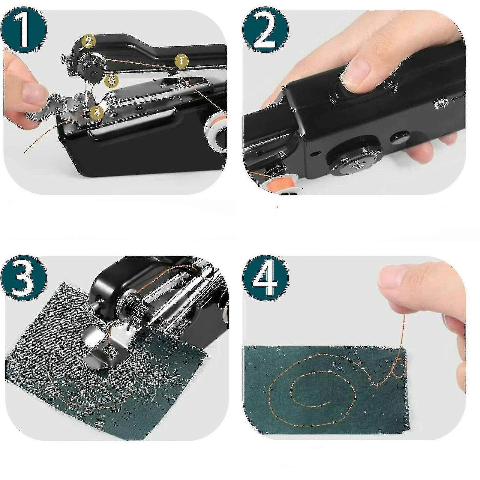 Mini Portable Handheld Sewing Machine Usb Electric Tailor Quick Stitch ...