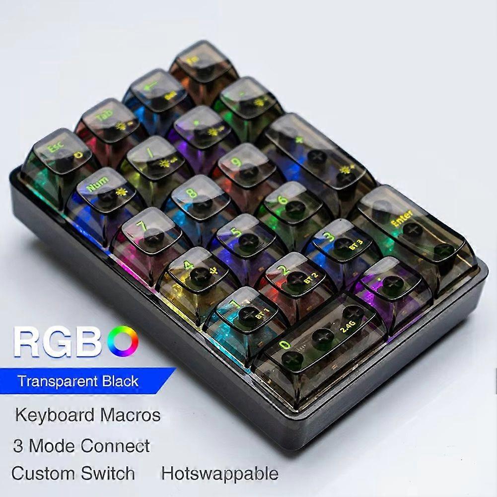 K21 Number Pad Bluetooth Mechanical Keyboard RGB 21Keys Transparent ...