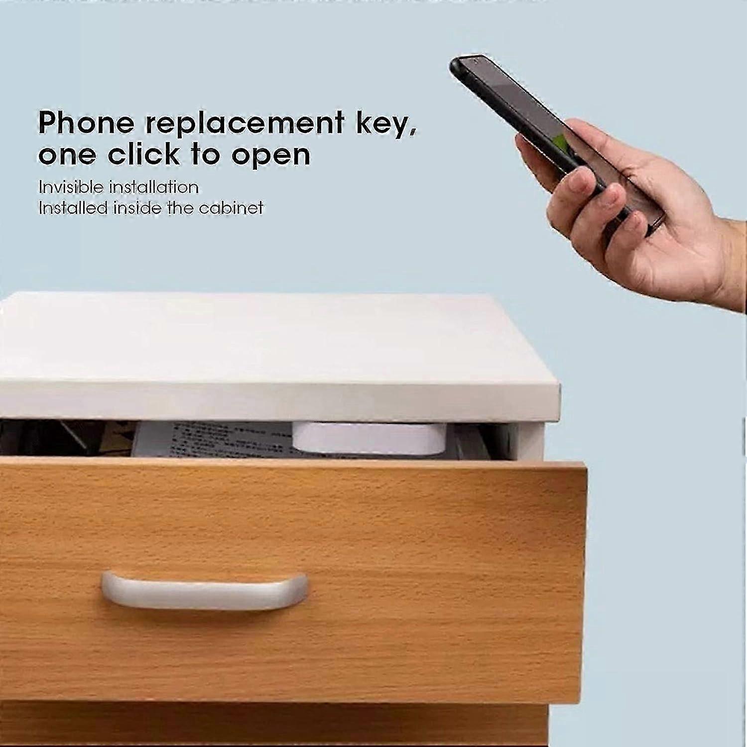 Bluetooth Smart Cabinet Lock - Invisible Keyless Lock APP Remote Unlock ...