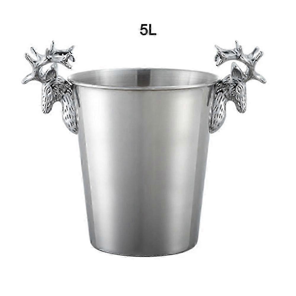 European Retro Stainless Steel Deer Head Ice Bucket - Elegant Bar ...