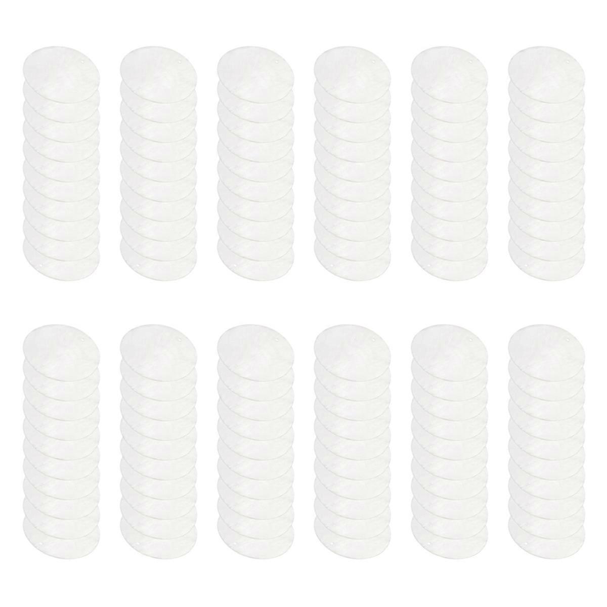 120 Pieces Flat Round Natural Shell Flake Beads Ocean Summer Ornaments ...