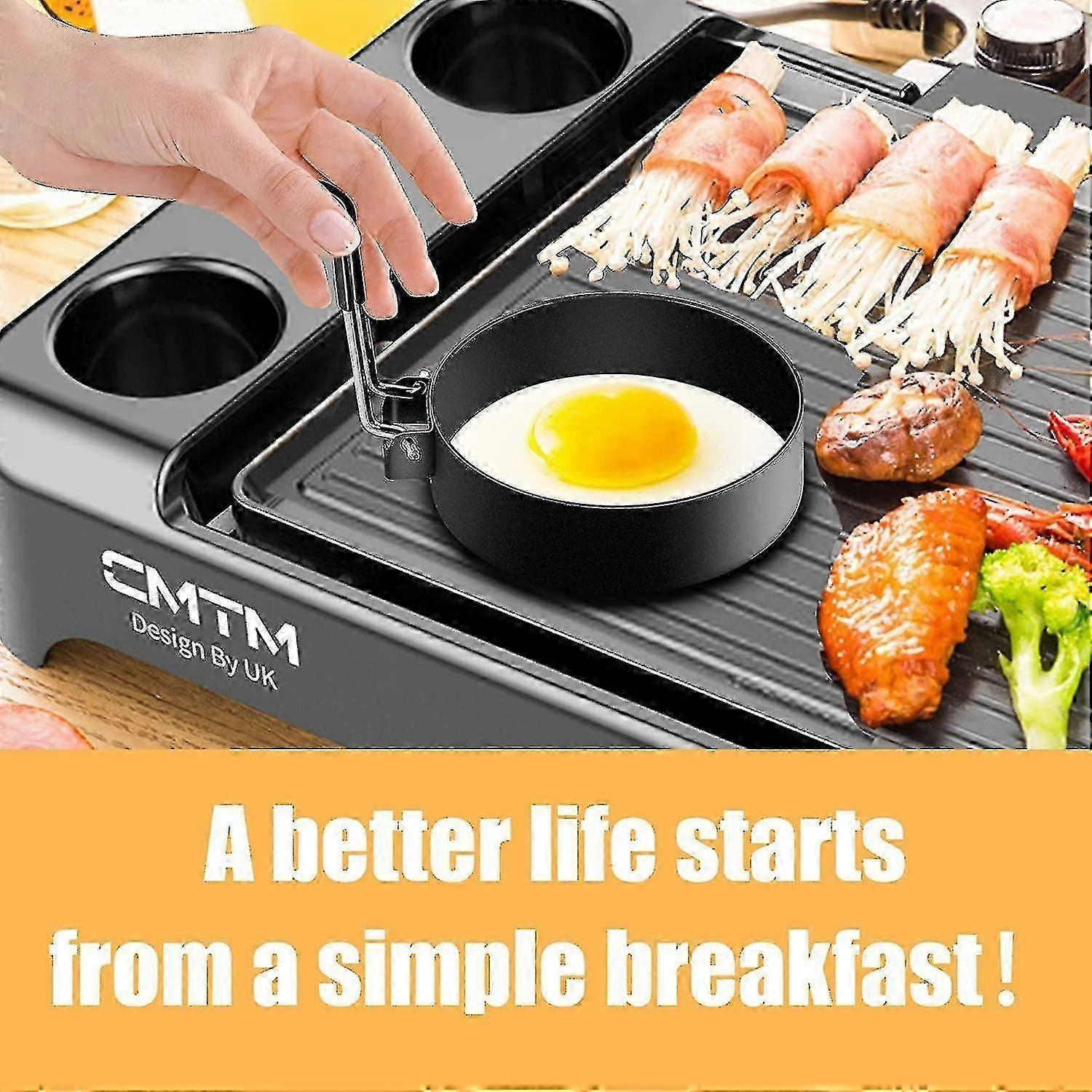 4 Pieces Fried Egg Molds, Pancake Mold Stainless Steel Non-stick ...