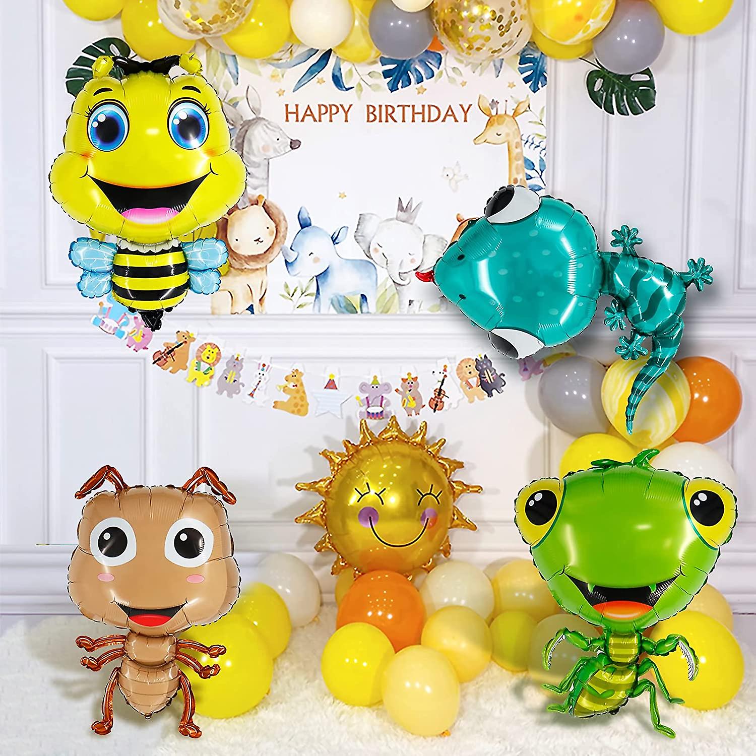4 Pcs Insect Balloons Animal Cute Bee Gecko Snail Mantis Insect Balloon ...
